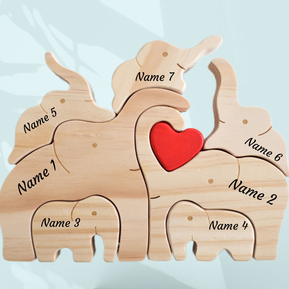 Custom Wooden Elephant Family Puzzle - Personalized Wooden Elephant ...